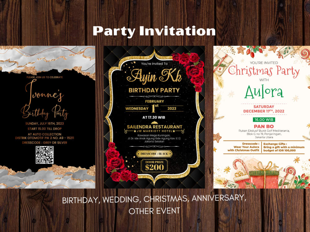 Amazing invitation designs for wedding, birthday, party, and any event ...