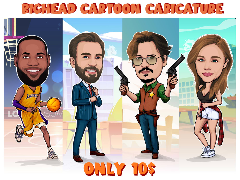 Big Head cartoon Caricature | Upwork