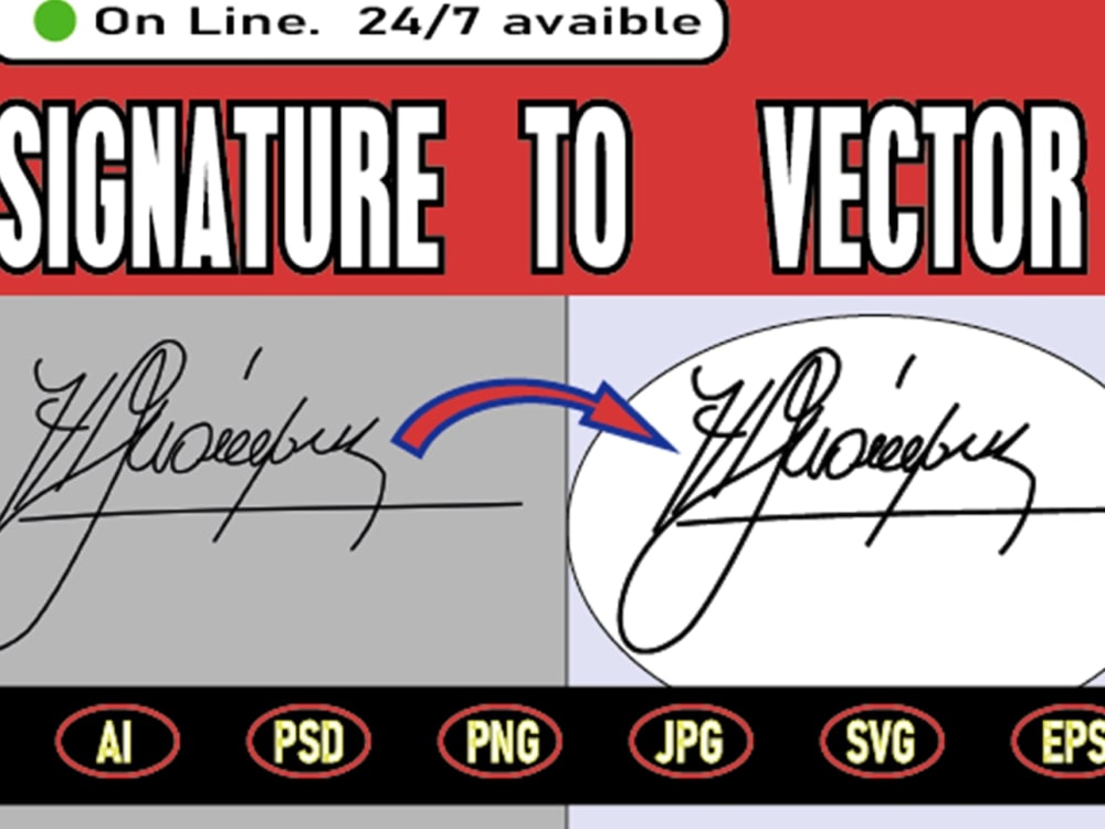 Handwriting signature convert digitalize signature | Upwork