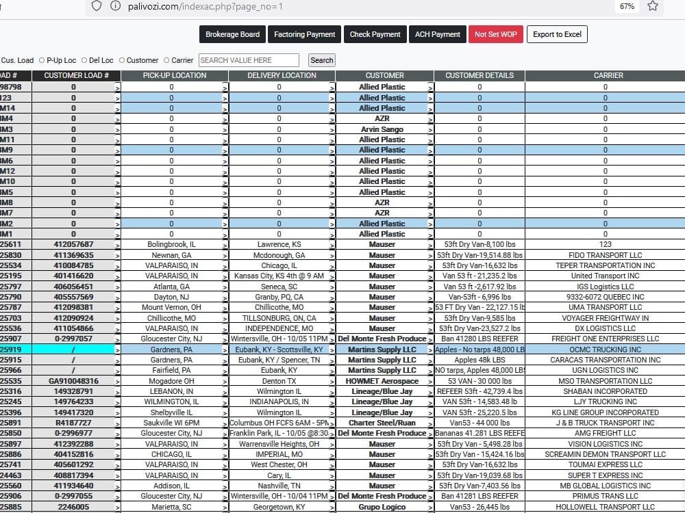 A fully functional Load Board for Brokers (Google Sheets Alternative ...