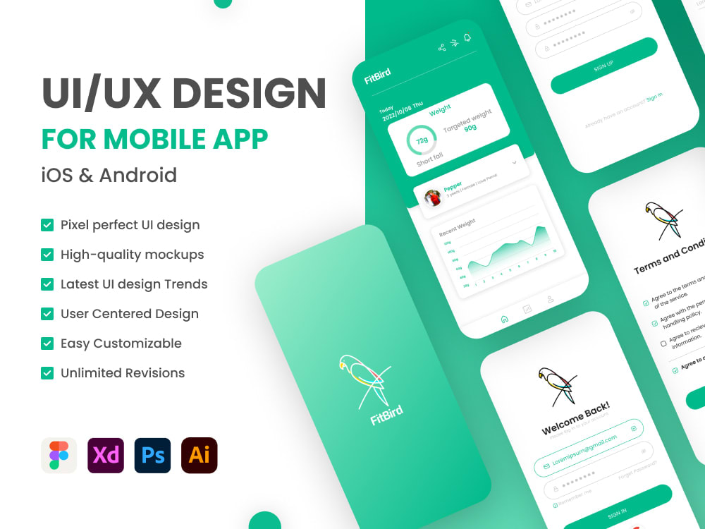 Custom mobile app ui ux in Figma, app ui design, ui ux designer | Upwork