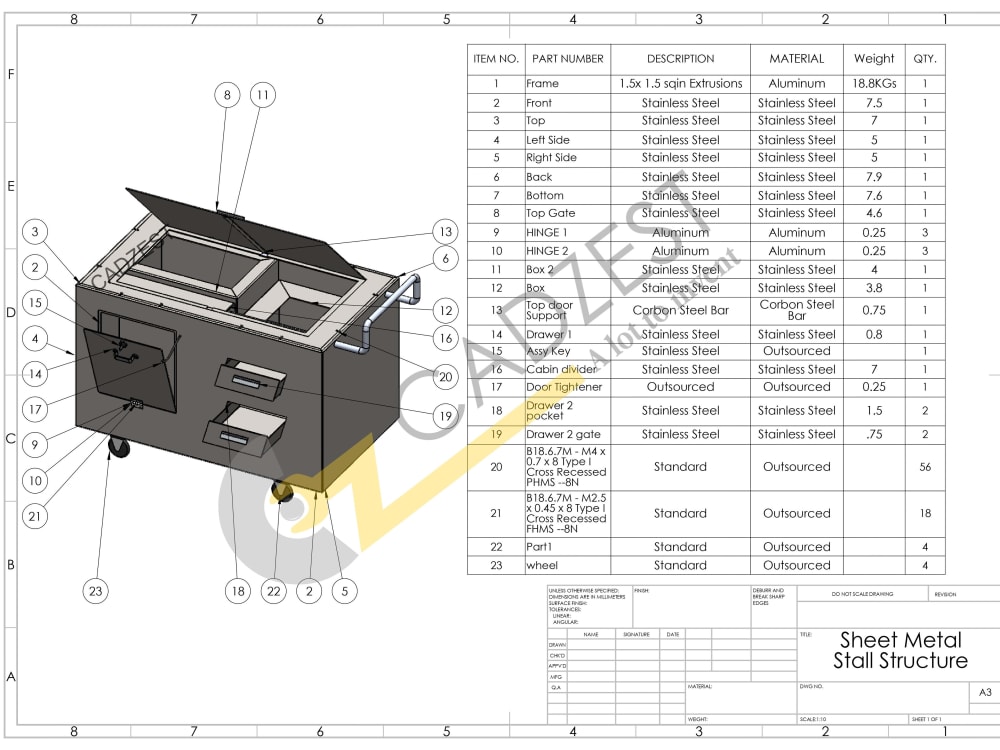 Sheet metal design and DFX file for Fabrication. | Upwork