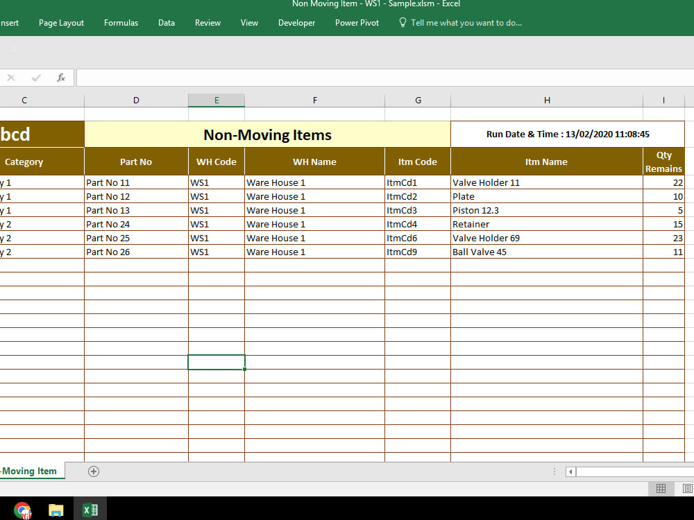 Non-Moving Item Report From SAP B1 Hana Using Excel VBA | Upwork
