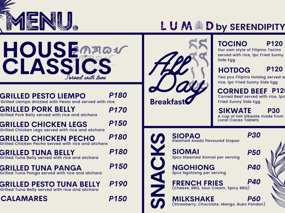 An eye-catching, attractive, modern menu design. | Upwork