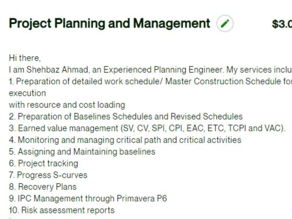 Primavera P6 baseline Schedule and Revised Schedule P6 R20 | Upwork