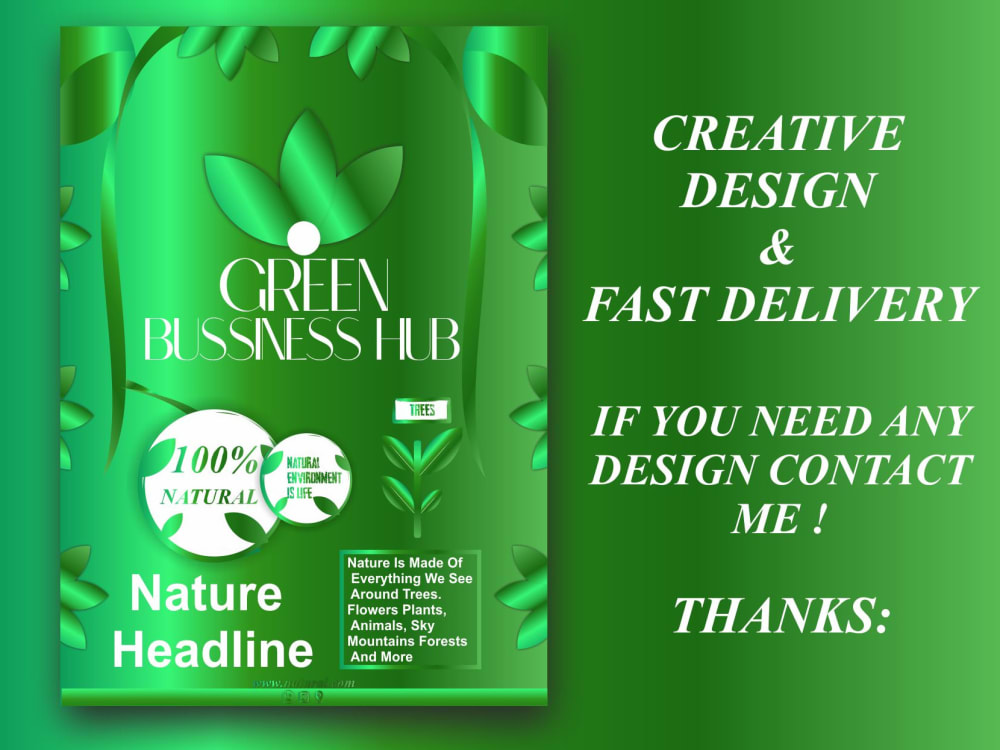 Business Flyer Design Green Natural Business Hub. | Upwork