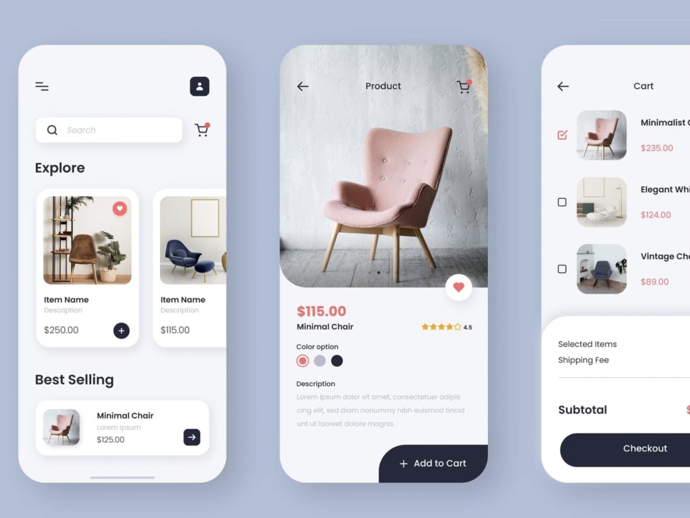 A mobile app with a unique and attractive design, for great conversions ...