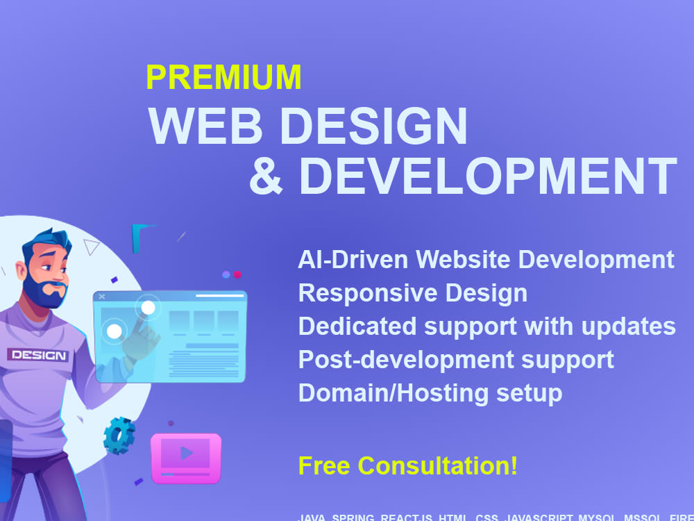 Full stack web development and design in java, spring, react | Upwork
