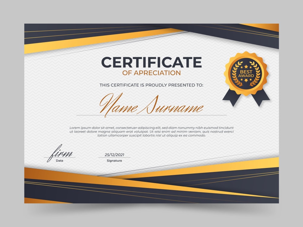 Professional Certificate Design for Award, Diploma or achievements | Upwork