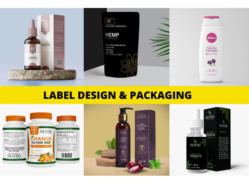 Premium product label, box package, Bottle Lable for brand | Upwork