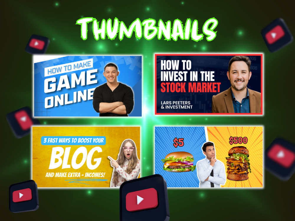 2 best YouTube thumbnail design within 2 hours that stops eyeballs | Upwork