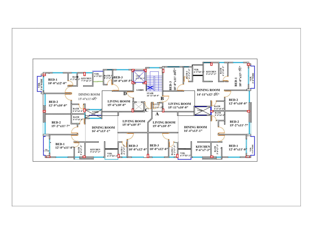 2d floor plan, section, and elevation using Autocad | Upwork