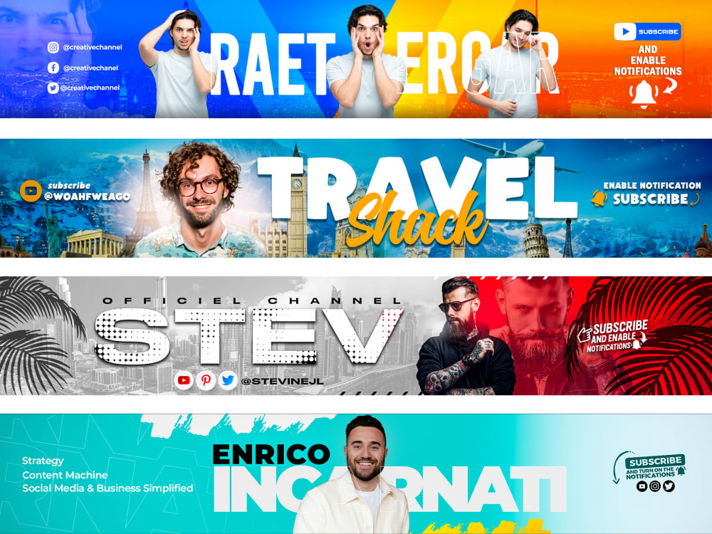 An outstanding youtube banner and logo | Upwork