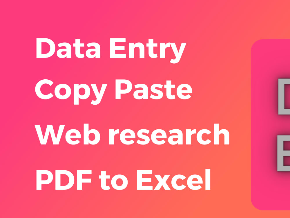 Data entry, web research, copy paste, Ms word/Excel typing | Upwork