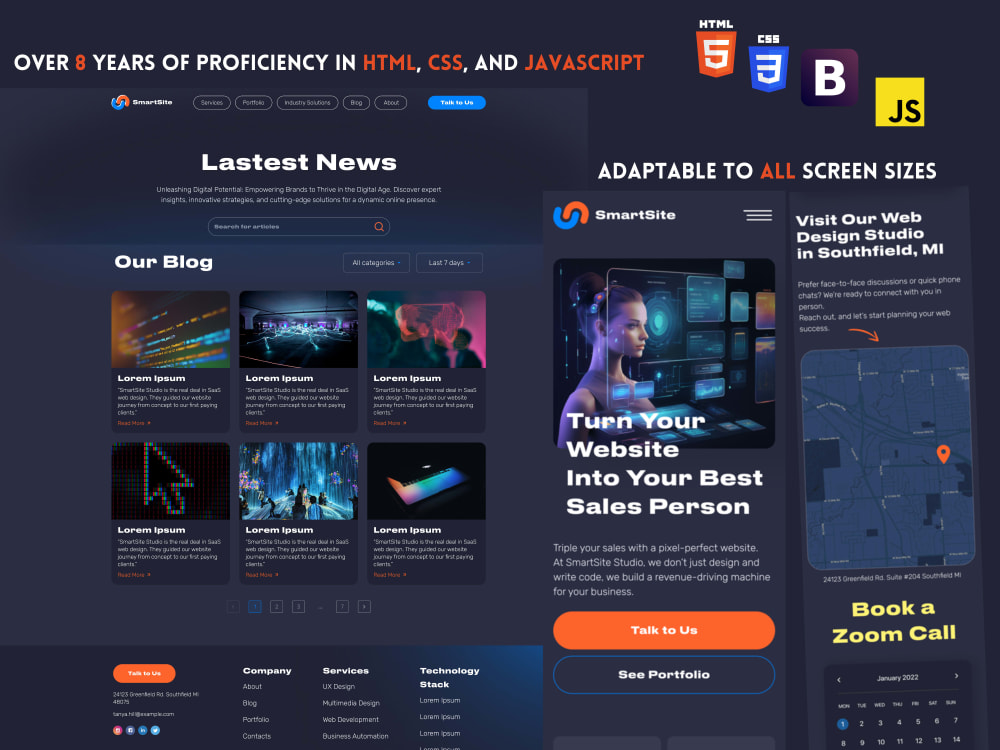 PSD | Figma | Adobe XD | Sketch To HTML, CSS, Bootstrap, JavaScript | Upwork