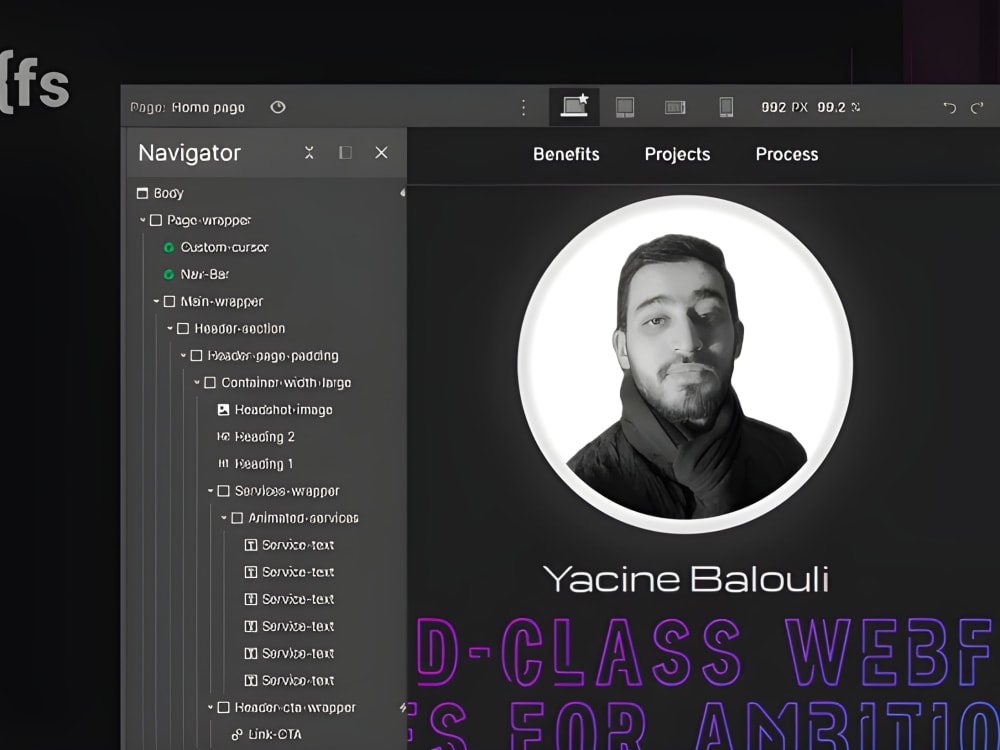 Development of an expert-level webflow website with client's first ...