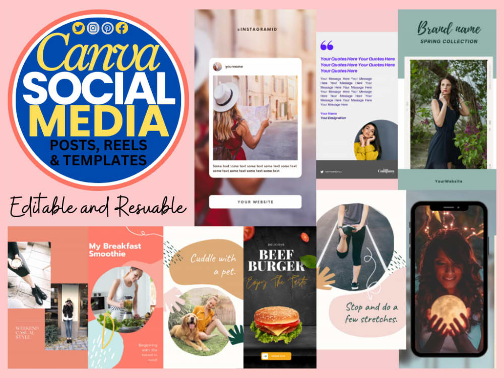 Canva social media post design templates, instagram post templates | Upwork