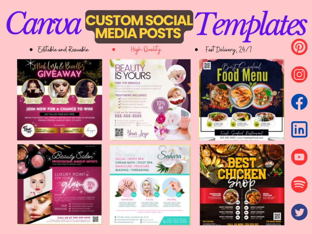 Canva social media post design templates, instagram post templates | Upwork