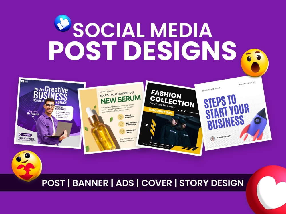 Creative and unique Social media posts, Banners, Covers, Ads | Upwork