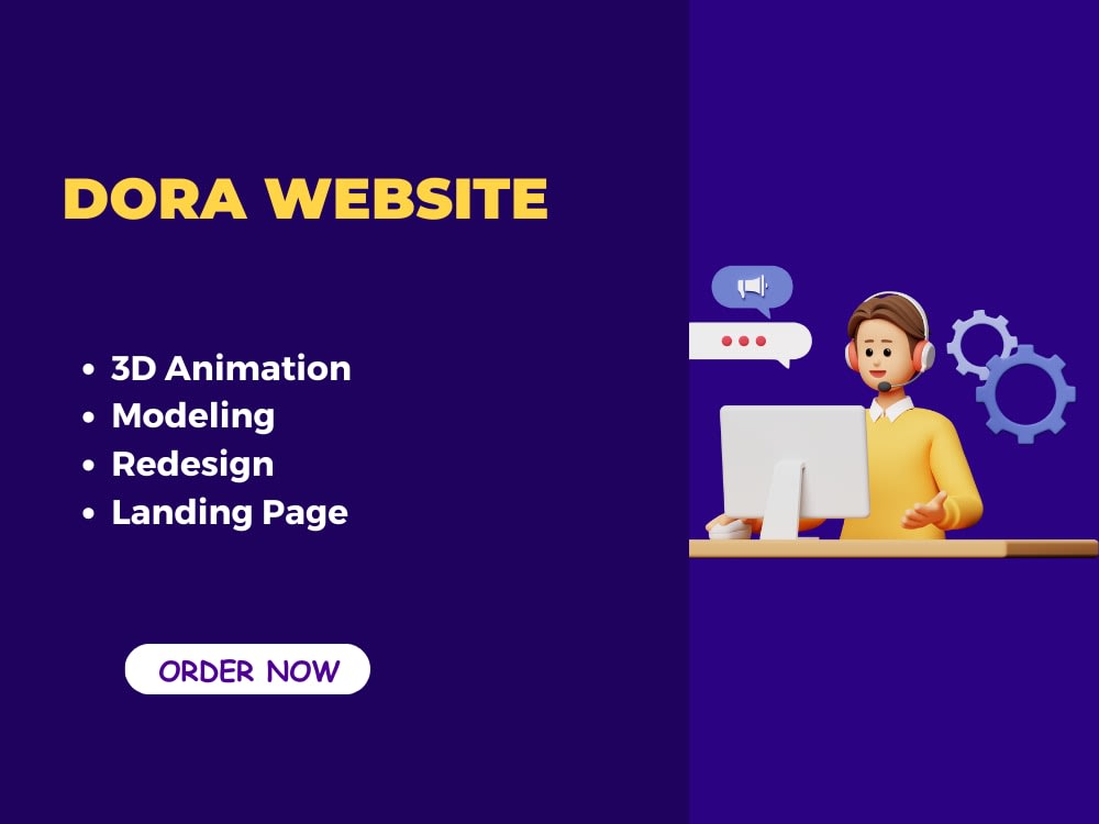 Dora website, Dora landing page, 3D animation. | Upwork
