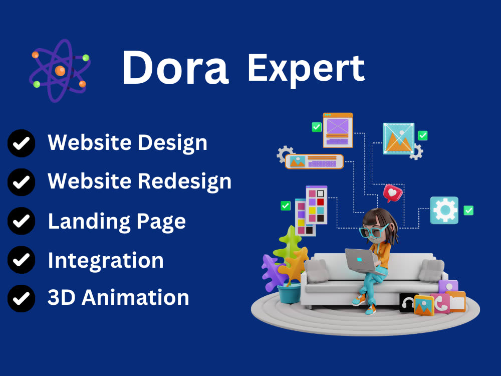 Stunning 3D model website in Dora, Dora website, Dora 3D landing page | Upwork