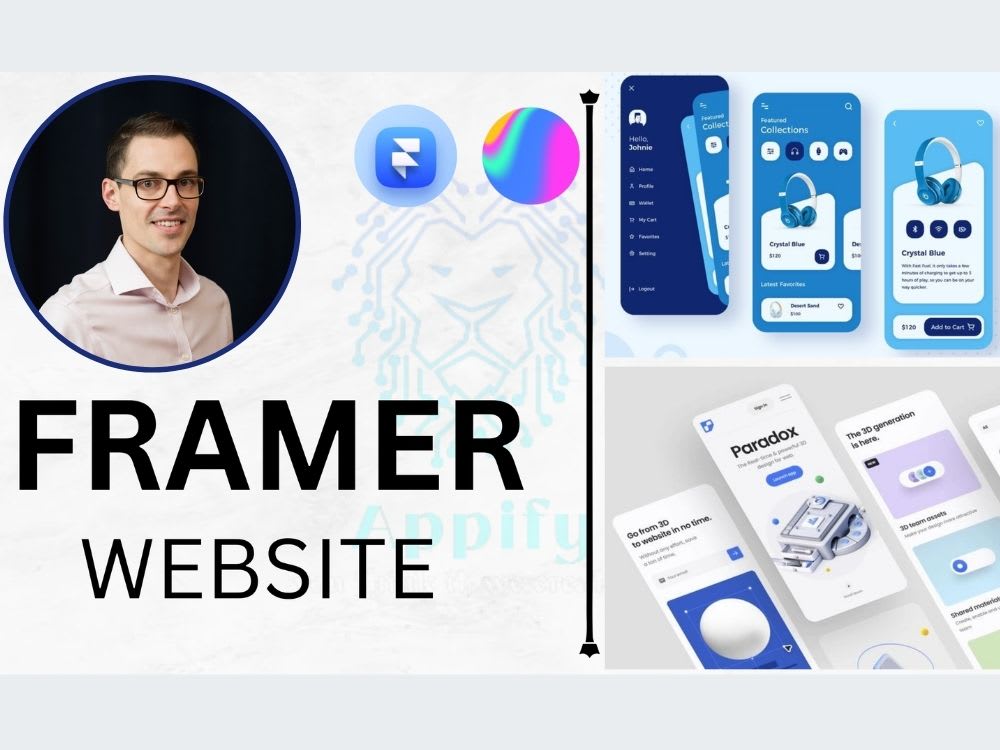 Responsive framer website design or figma to framer, framer animation ...