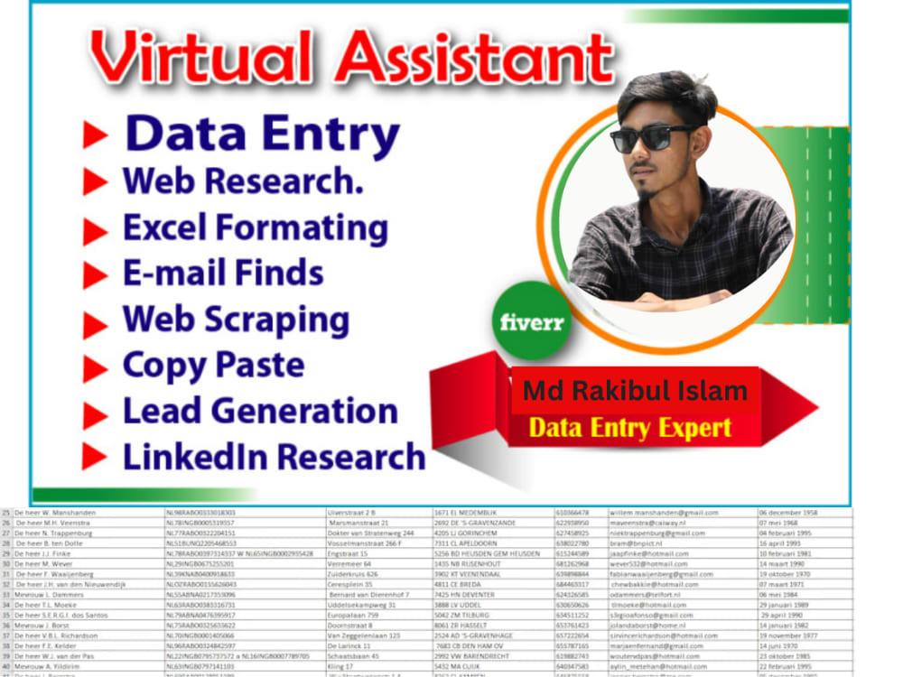 Do the fastest data entry Excel, internet research, data mining ...