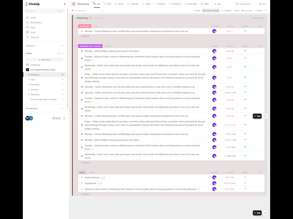 ClickUp dashboard and automation setup by certified ClickUp consultant ...