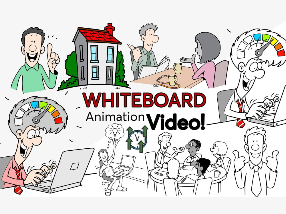 An explainer, explicative 2D animation, whiteboard video with ...