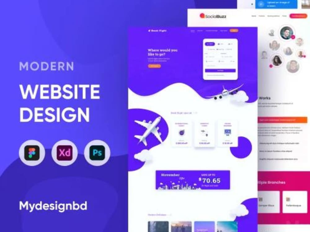 Website ui ux, landing page design, mobile app ui design in figma | Upwork