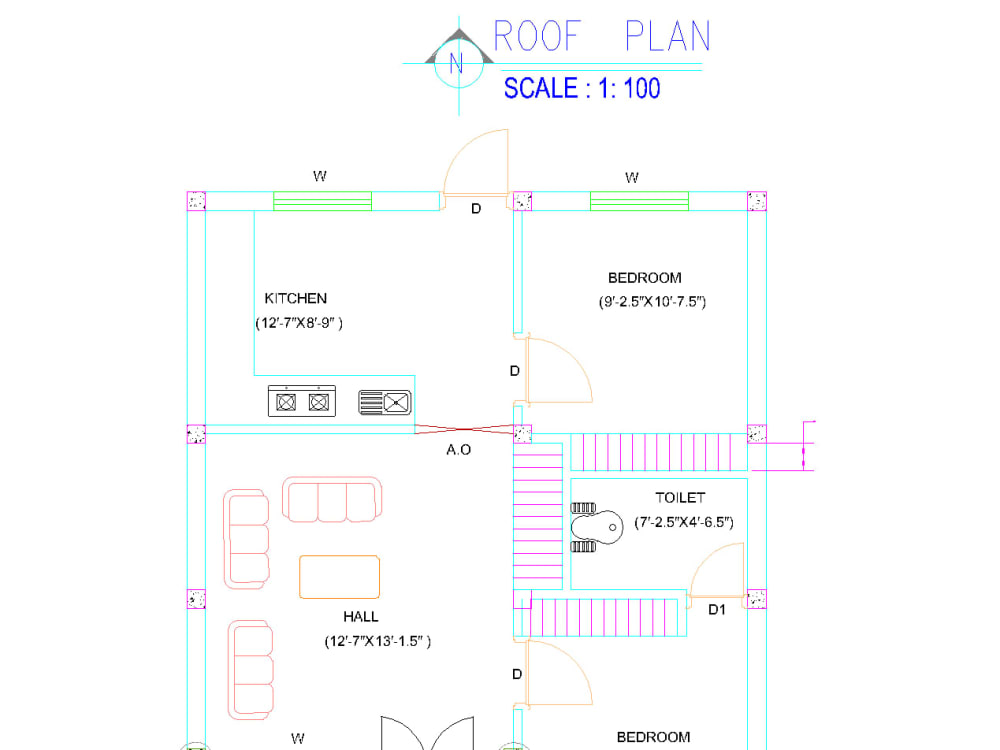 Draw 2d floor plan in auto cad from pdf are scatch | Upwork