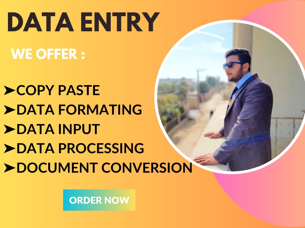 Data Entry| Data Processing and Formatting| Copy & Paste| Doc. Conversion | Upwork