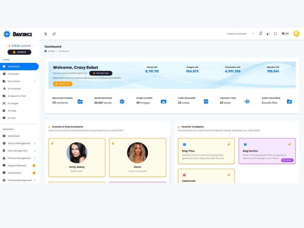 Openai Davinci Ai Writing Assistant And Content Creator As Saas Upwork
