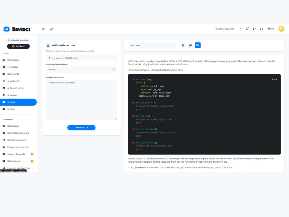 OpenAI Davinci - AI Writing Assistant and Content Creator as SaaS | Upwork