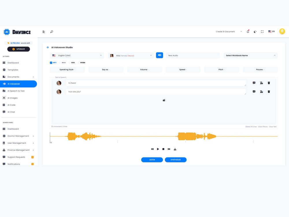 OpenAI Davinci - AI Writing Assistant and Content Creator as SaaS | Upwork