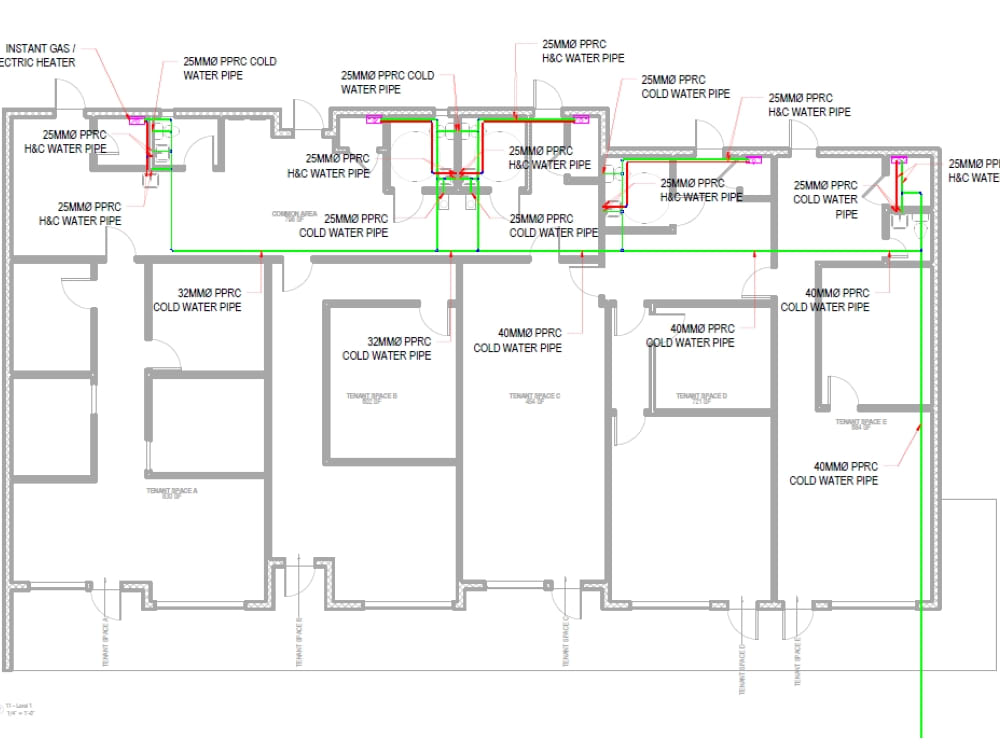 A complete design of Plumbing Drawings with calculations. | Upwork