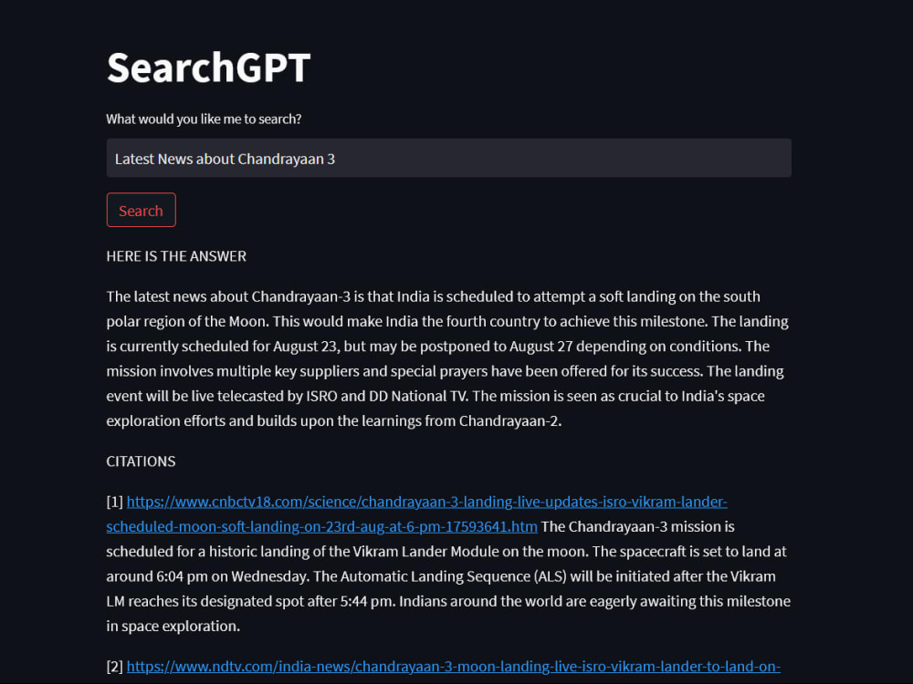 Chat GPT model that can search and scrape links and summarize them for ...