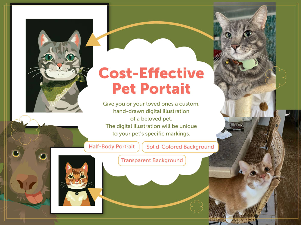 A vector pet portrait illustration | Upwork