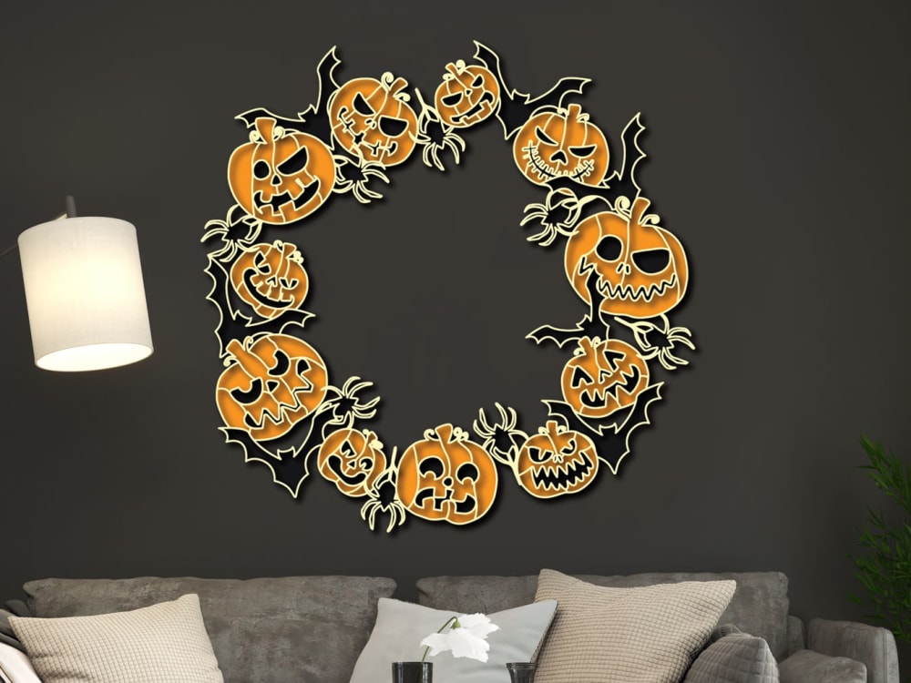 Multi-layered Halloween laser cut wood decor | Upwork