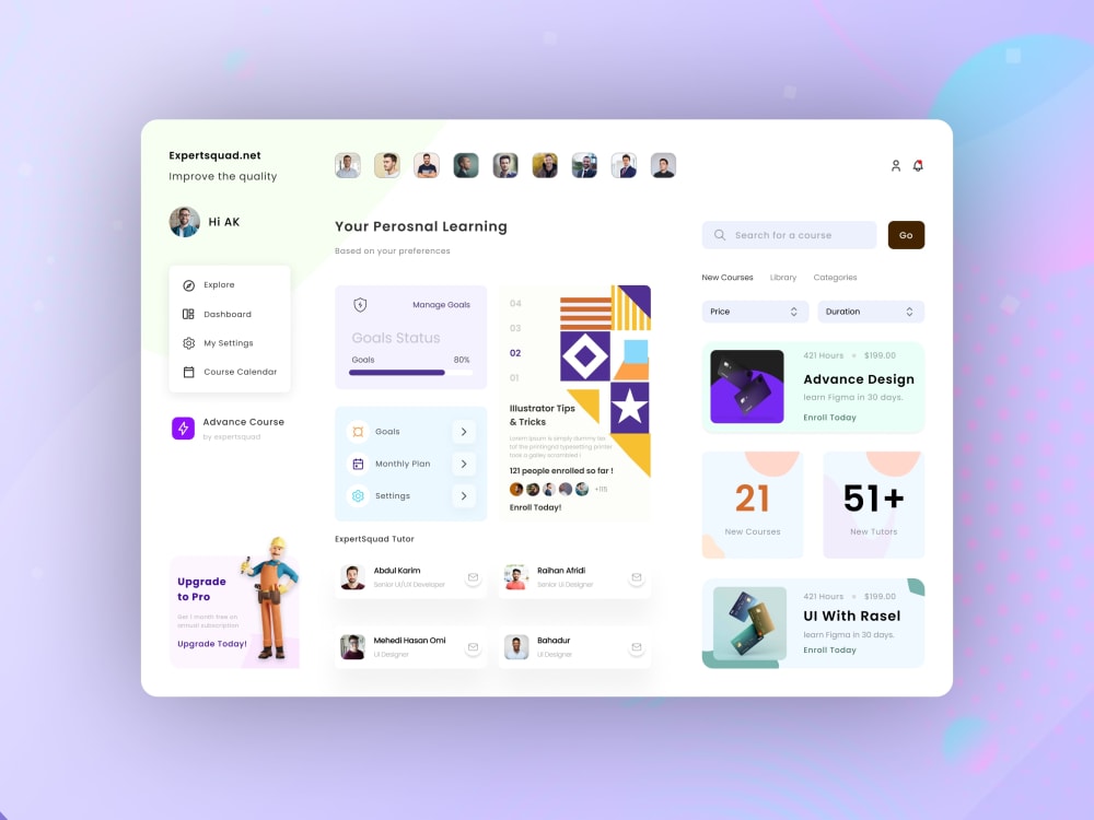 A fantastic dashboard UI UX design for your website, app | Upwork
