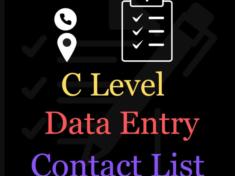 A c level contact in data entry for you | Upwork