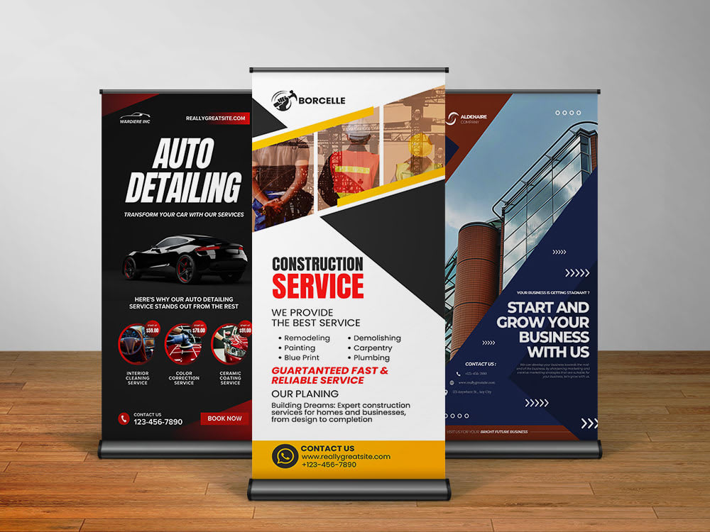 Creative roll up banner design | Upwork