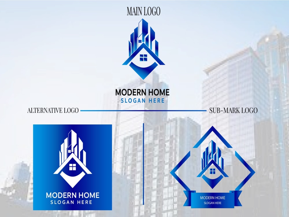 Unique and Modren Real Estate Logo design and Branding Kit | Upwork