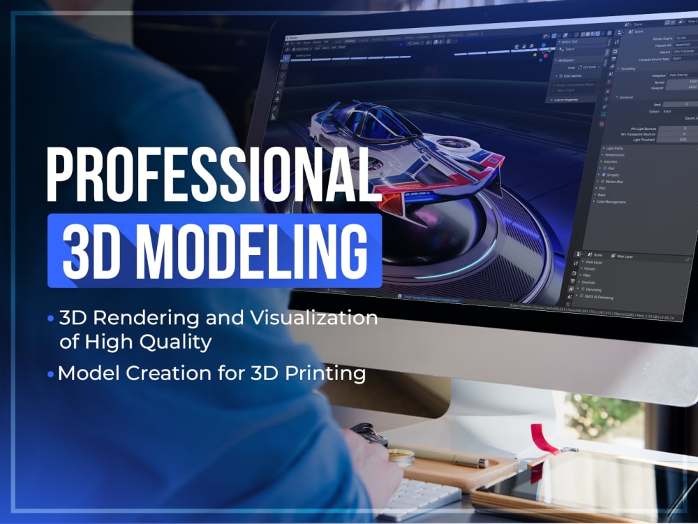 Professional 3D graphics or visualization ready for 3D printing if ...