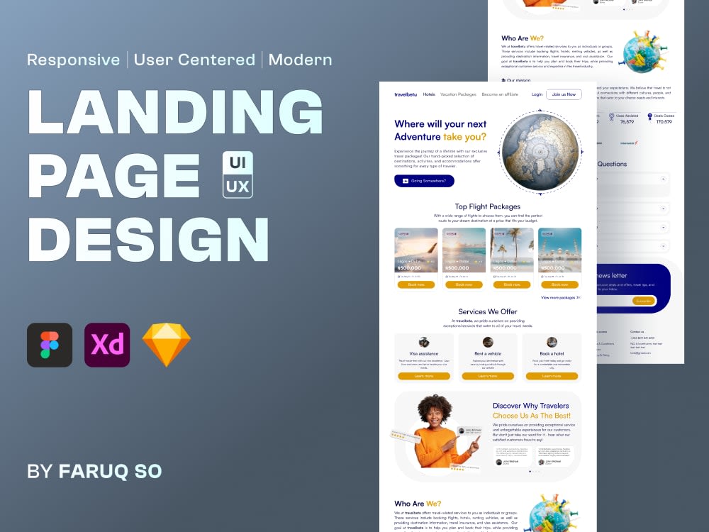 An appealing and responsive landing page UI UX design | Upwork