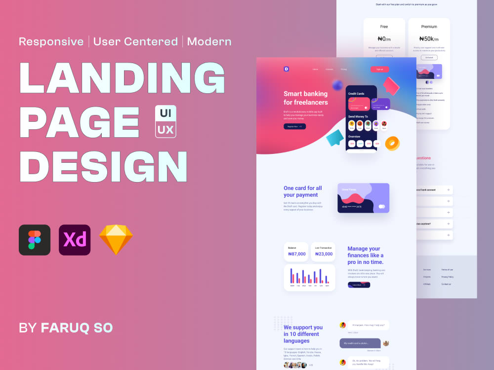 An appealing and responsive landing page UI UX design | Upwork