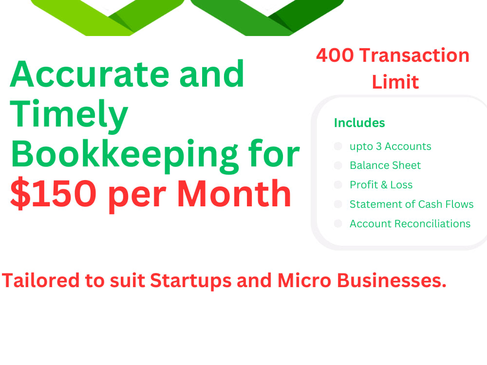 Monthly Flat-rate bookkeeping with 400 Transaction Limit | Upwork