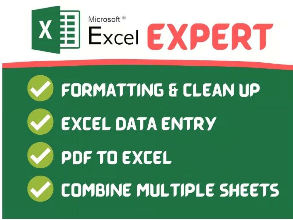 Excel data entry, cleaning and formatting service | Upwork