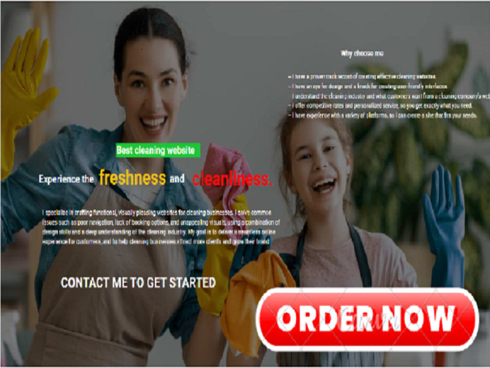 Cleaning service website, house, office cleaning with booking ...