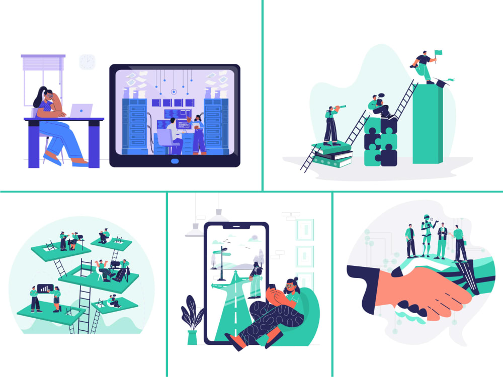 Flat 2D Illustrations for your Website, App or Landing Page | Upwork